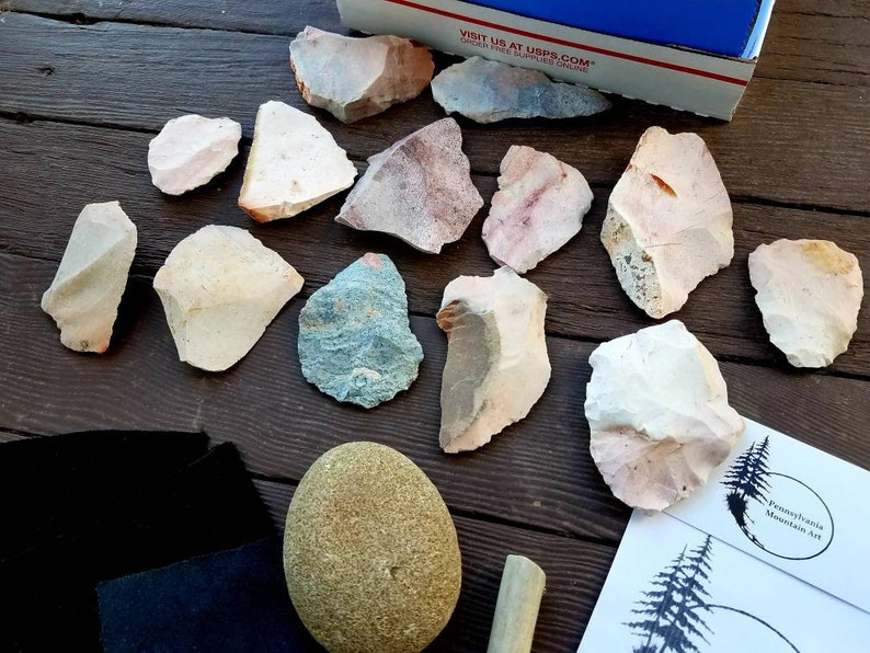 Abo Flint Knapping Starter Kit Leather Flint Arrowhead Etsy