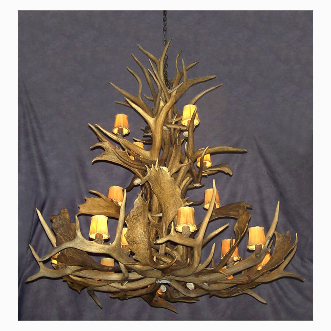 EFC Real Antler Elk / Fallow Cascade Chandelier Light, Rustic, Deer - Etsy