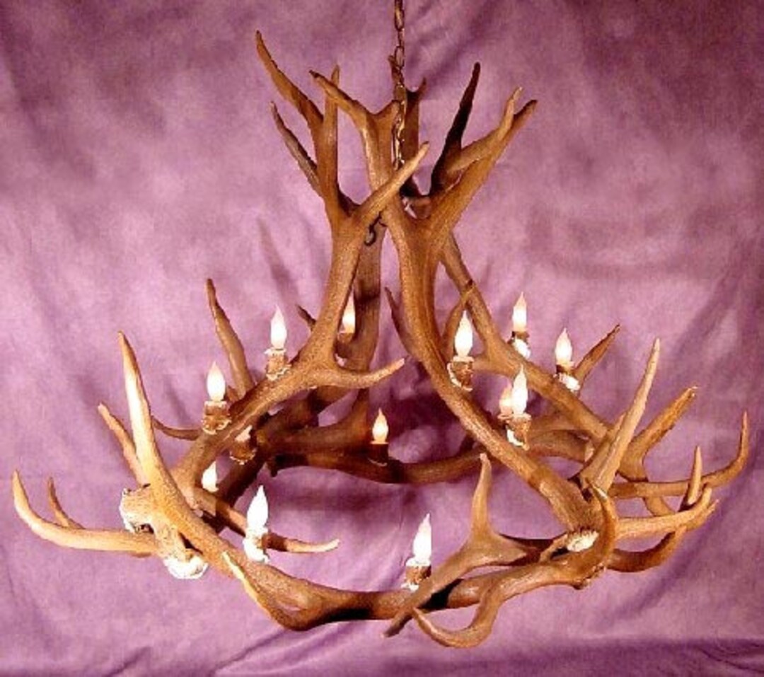 ERC Real Antler Elk Royal Crown Chandelier Light, Rustic, Deer - Etsy