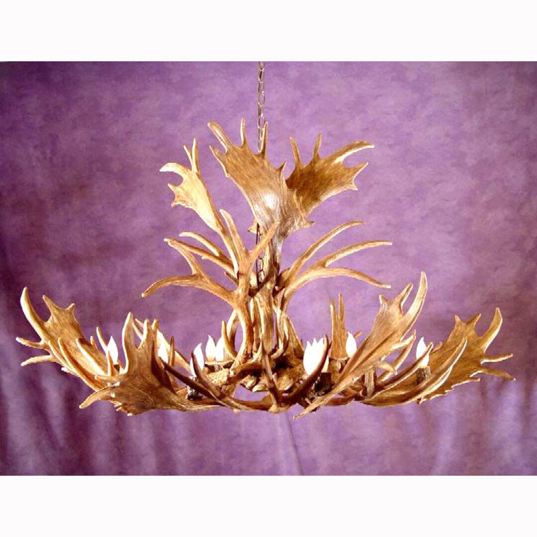 RL-22 Reproduction Antler Fallow / Mule Deer Single Tier Chandelier ...