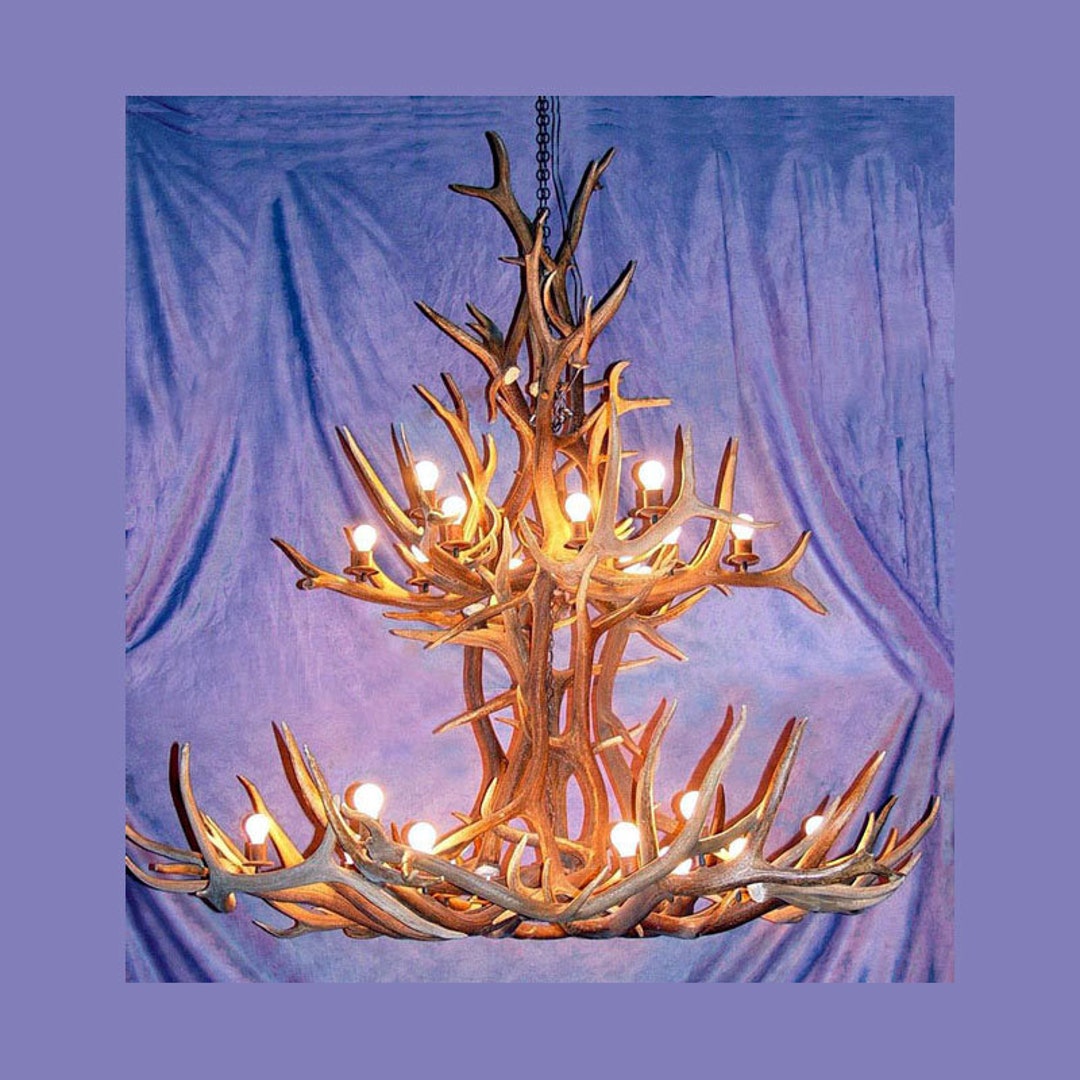 EKJ Real Antler Elk King Jewel Chandelier Light, Rustic, Deer - Etsy