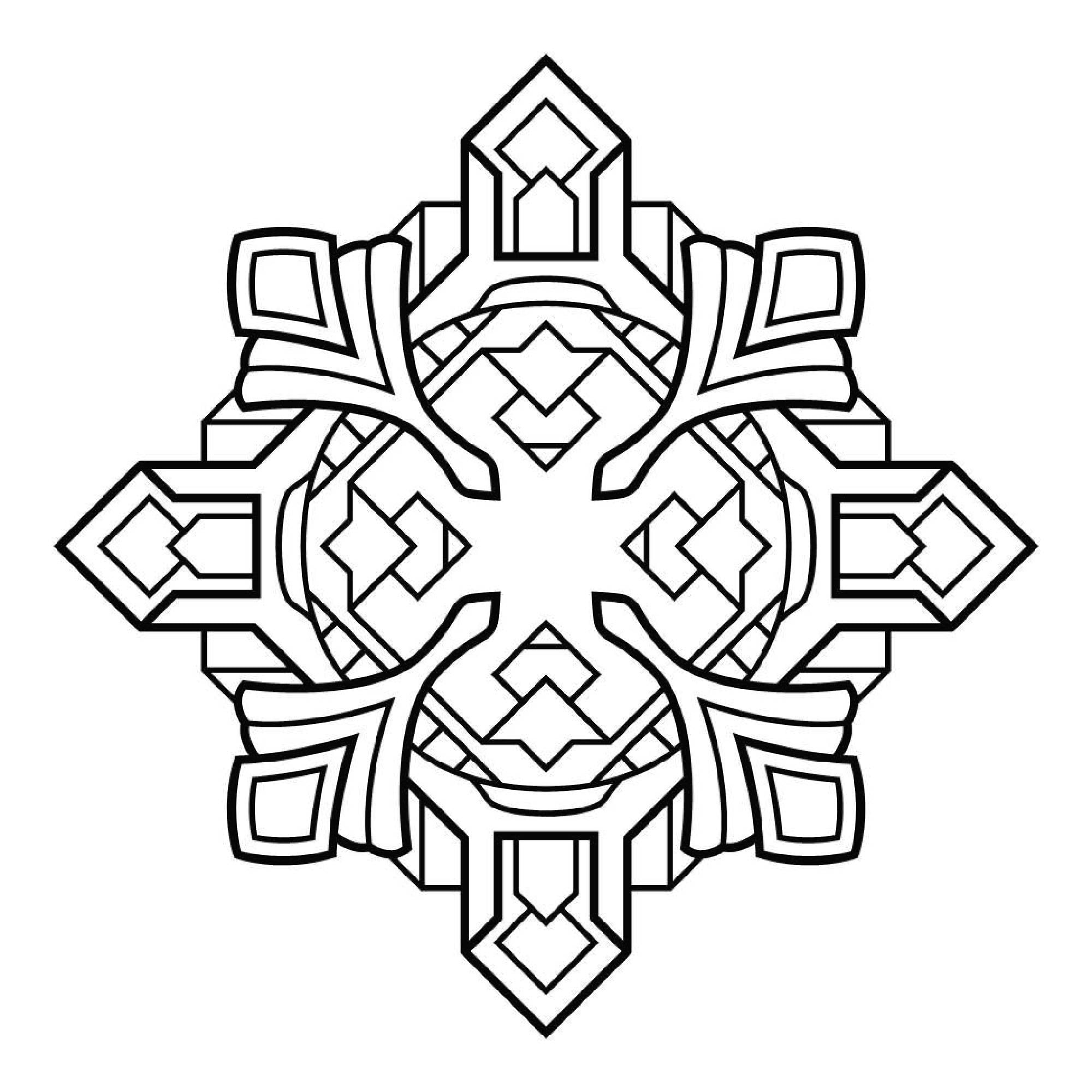 Snowflake Mandala Coloring Pages - Etsy