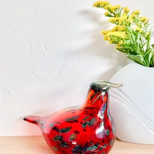Oiva Toikka Iittala Ruby Glass Bird – Finnish Art, Vintage Blown Glass ...