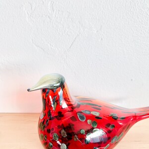 Oiva Toikka Iittala Ruby Glass Bird – Finnish Art, Vintage Blown Glass ...