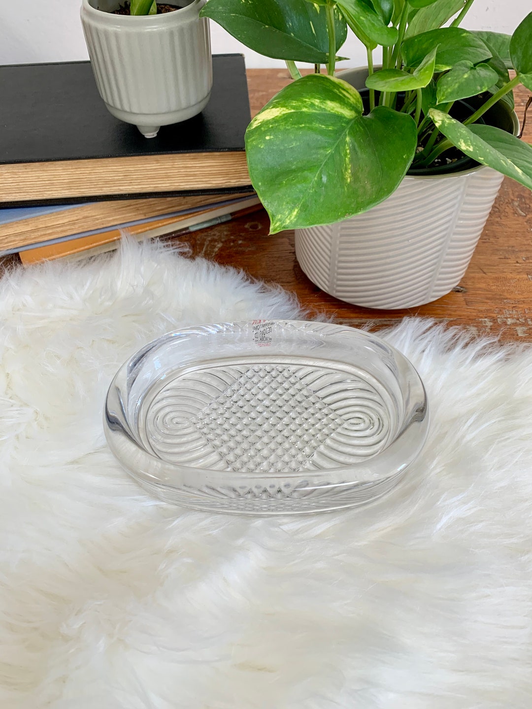 Vintage Dansk Crystal Glass Ashtray Chunky Glass Ash Tray - Etsy 日本