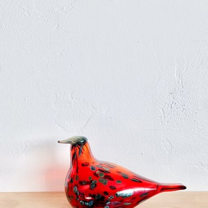 Oiva Toikka Iittala Ruby Glass Bird – Finnish Art, Vintage Blown Glass ...