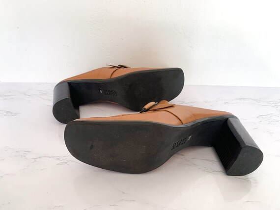 90s Brown Leather Square Toe Loafer Mules Size 10 – V… - Gem