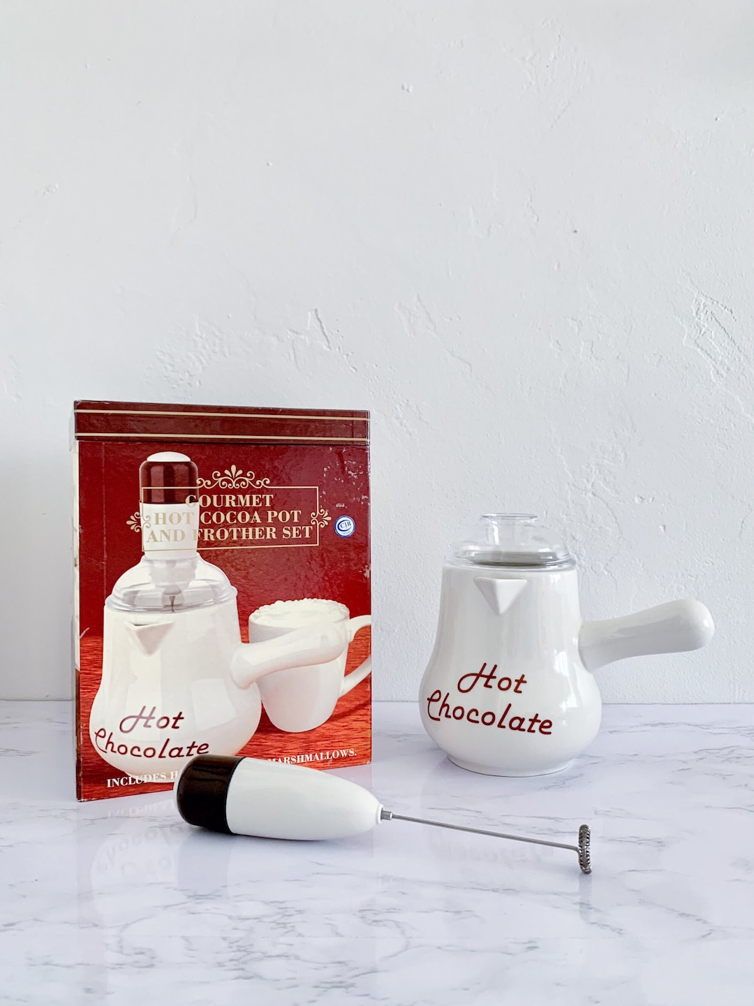 Vintage Hot Chocolate Set – Hot Cocoa Pot and Frother Set, Retro ...