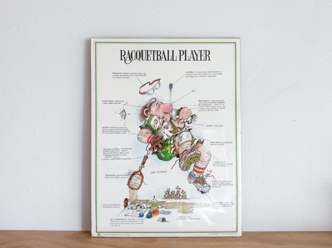 1980s Gary Patterson Racquetball Player Poster | Weekend Warriors Comic ...