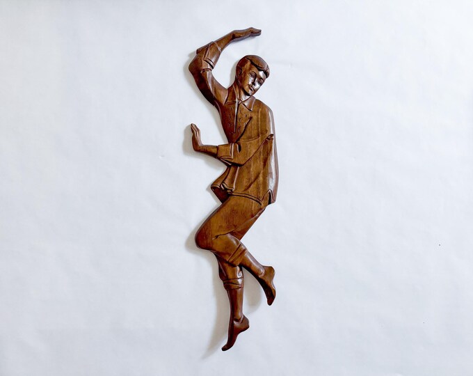 Filipino Wooden Dancing Man Wall Plaque | Vintage Mid Century Filipino ...