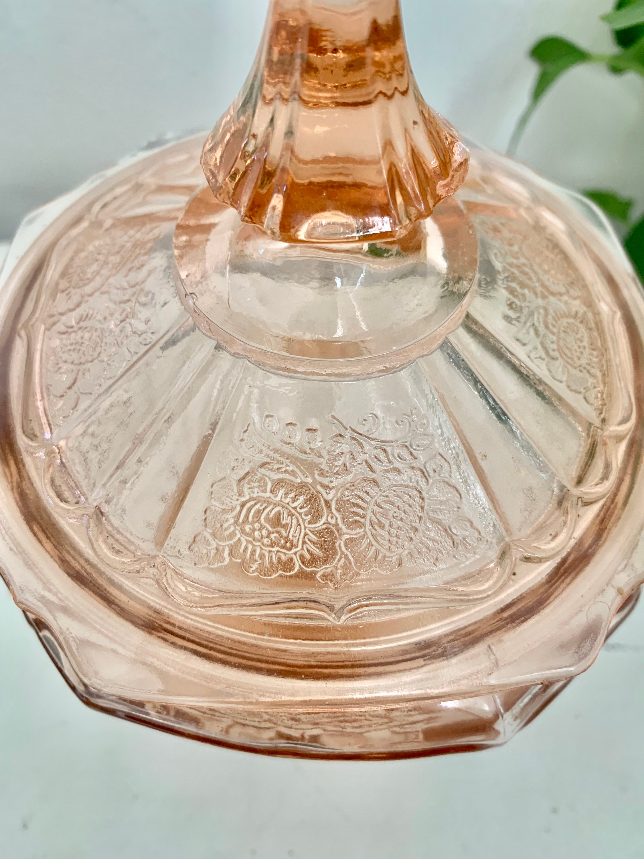 Vintage Pink Depression Glass Candy Dish With Lid Anchor - Etsy