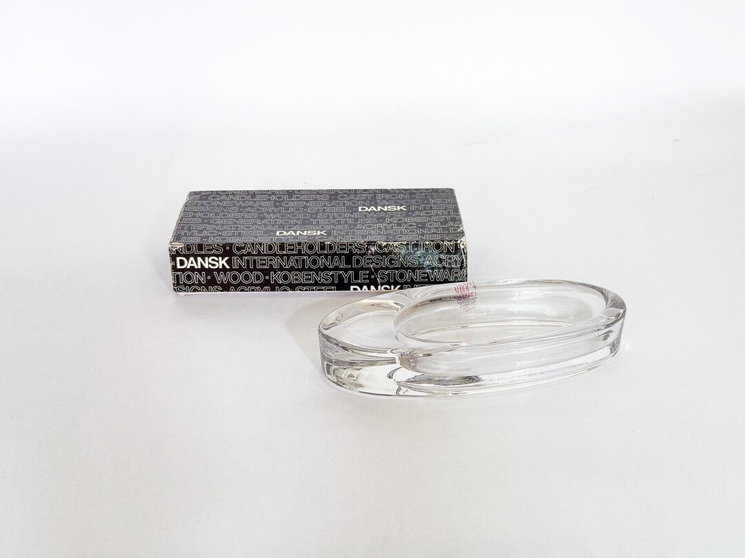 Vintage Dansk Crystal Glass Ashtray | Chunky Glass Ash Tray, Glass ...