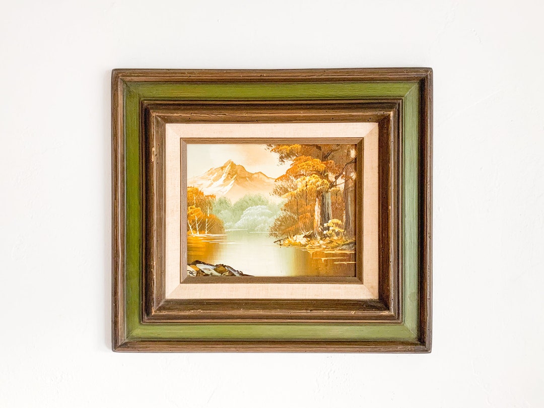 Vintage Reeves Signed Landscape Oil Painting – Mountain Art, Original ...