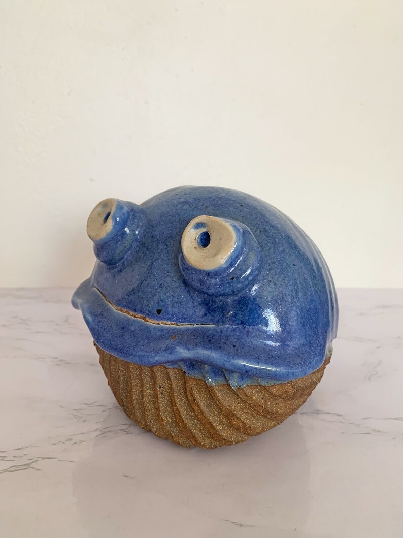 Vintage Pottery Pufferfish Coin Bank Fish Sculpture - Etsy