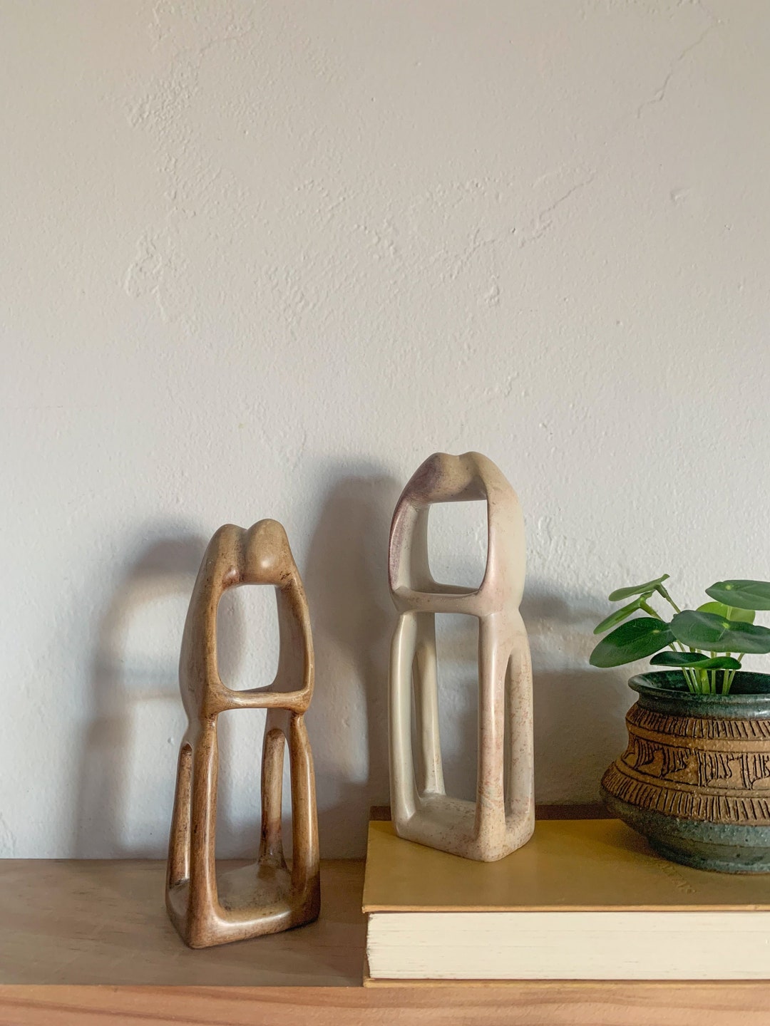 Vintage African Soapstone Lovers Sculptures 2 Available Eclectic Decor ...
