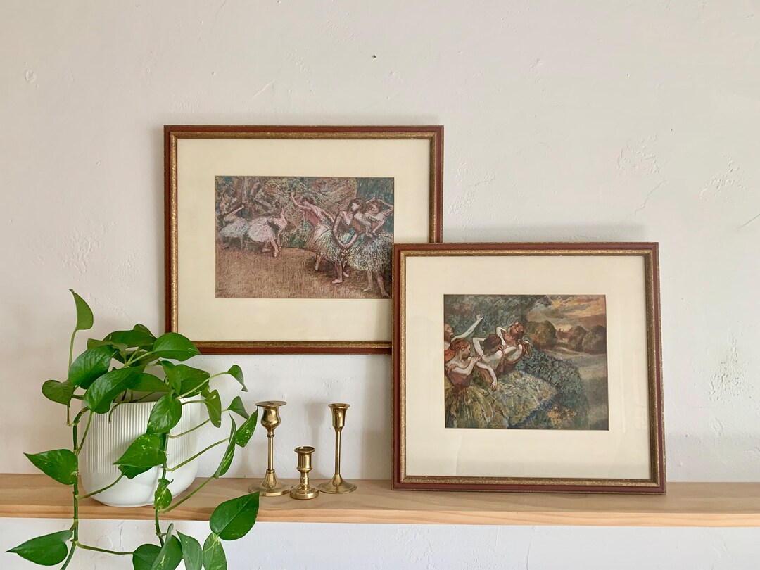 Framed Edward Degas Ballerina Dancer Prints Ballet Art, Vintage ...
