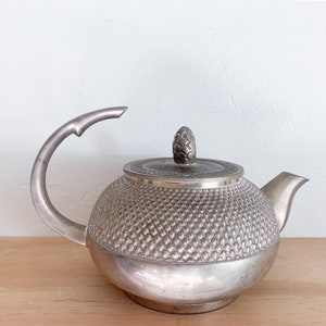 Vintage Silverplate Indian Teapot – Silver Kettle, Tetsubin Style ...
