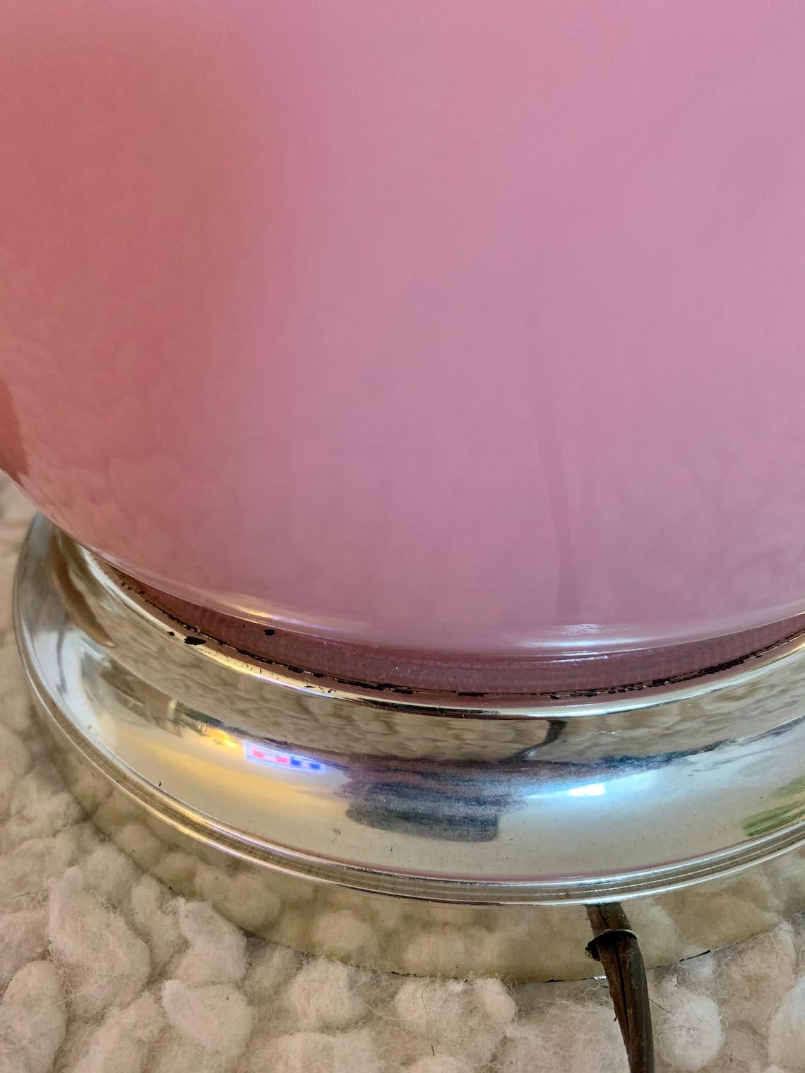 Vintage Pink Floral Glass Lamp Flowers and Butterflies | Etsy