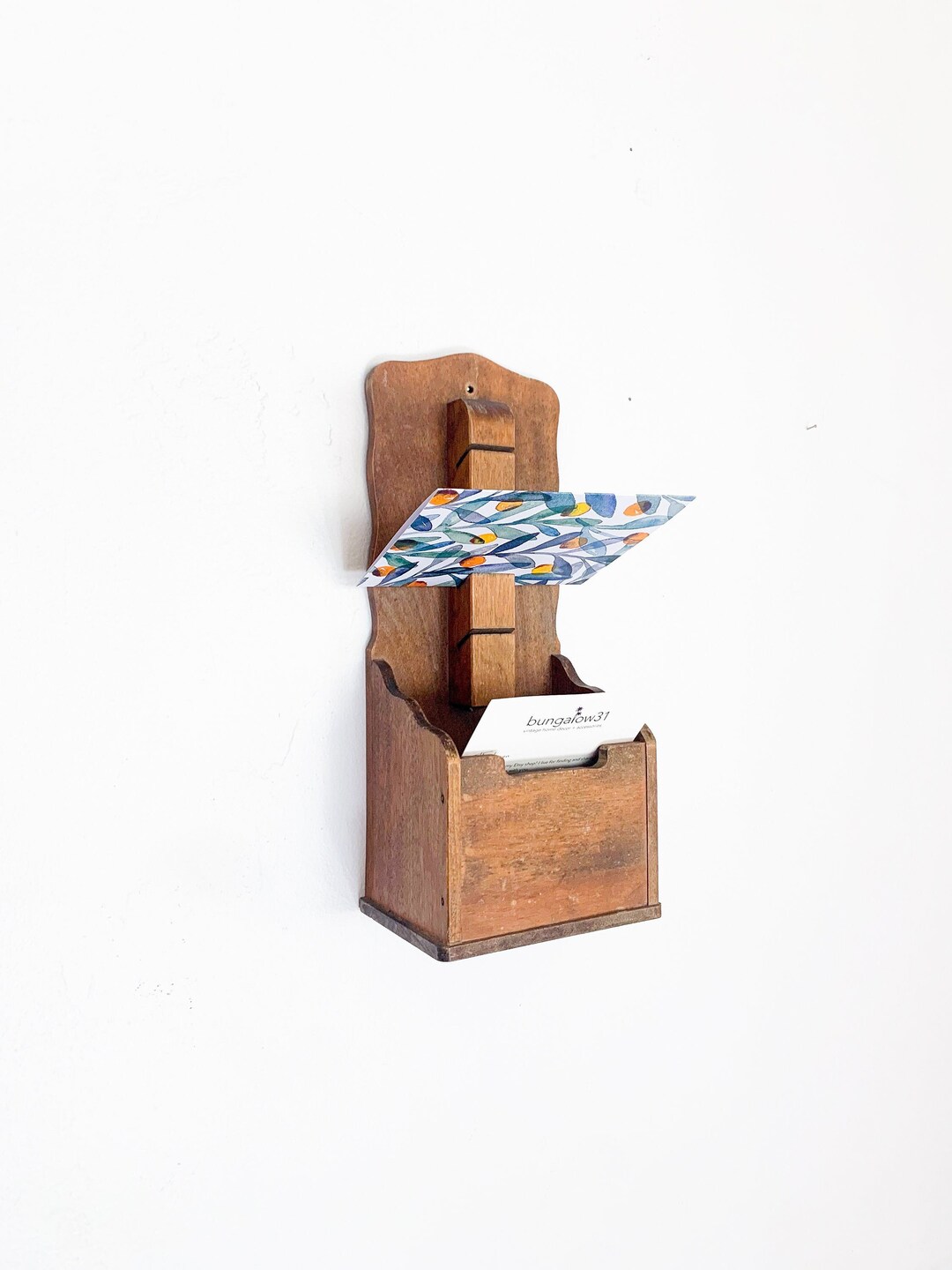 Wall Mounted Wooden Mail Holder – Vintage Letter Holder, Entryway Decor ...