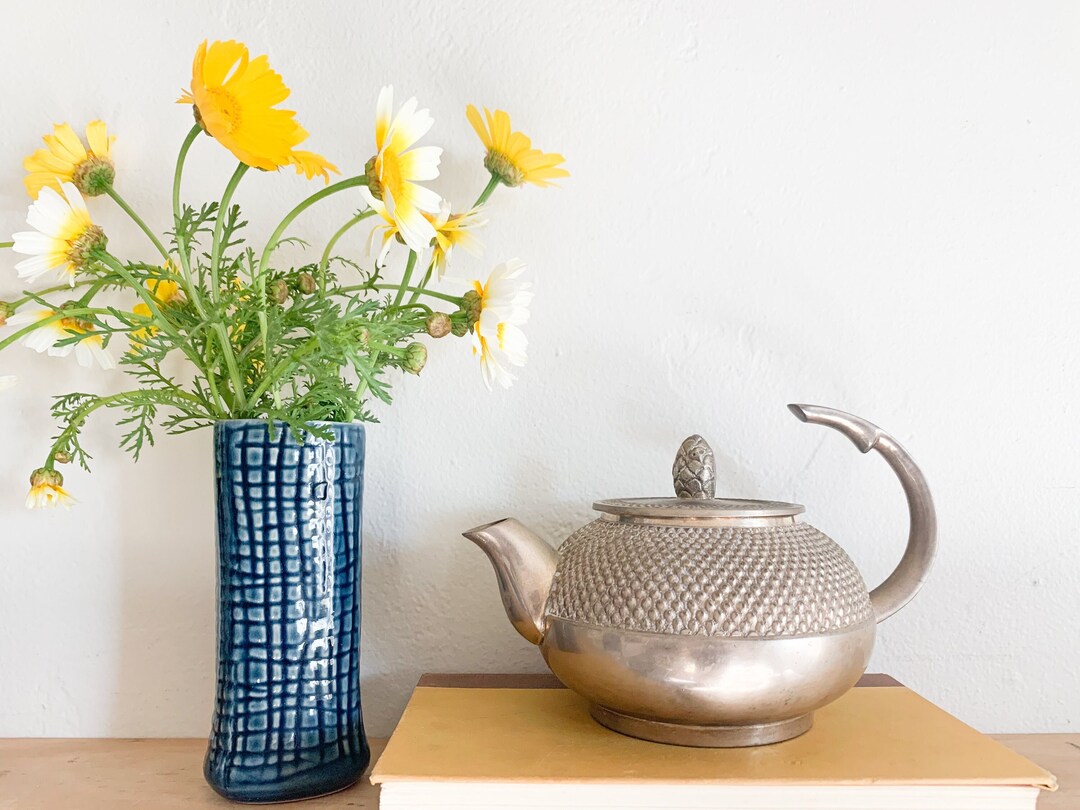 Vintage Indian Silver Hobnail Teapot – Boho Teapot, Silver Plated ...