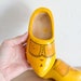 Vintage Yellow Painted Wooden Clogs – Mini Clogs, Dutch Decor, Holland ...