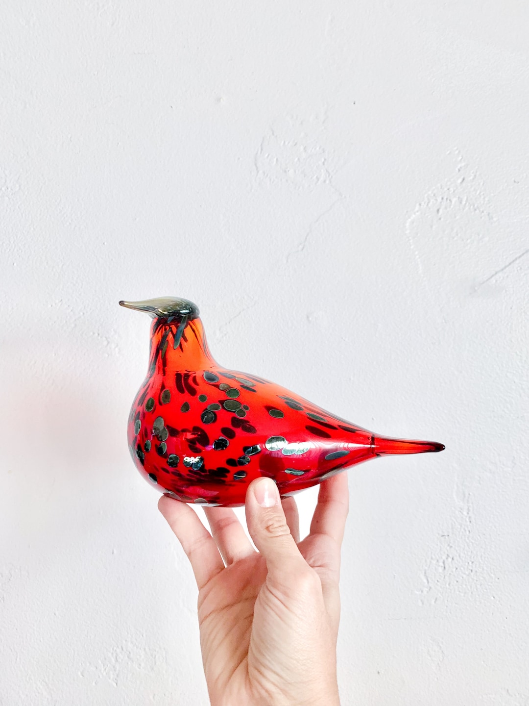 Oiva Toikka Iittala Ruby Glass Bird – Finnish Art, Vintage Blown Glass ...
