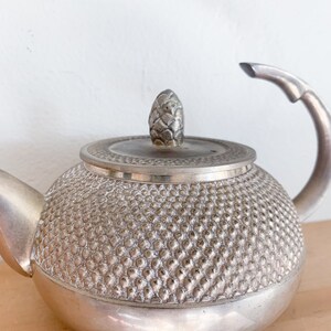 Vintage Silverplate Indian Teapot – Silver Kettle, Tetsubin Style ...
