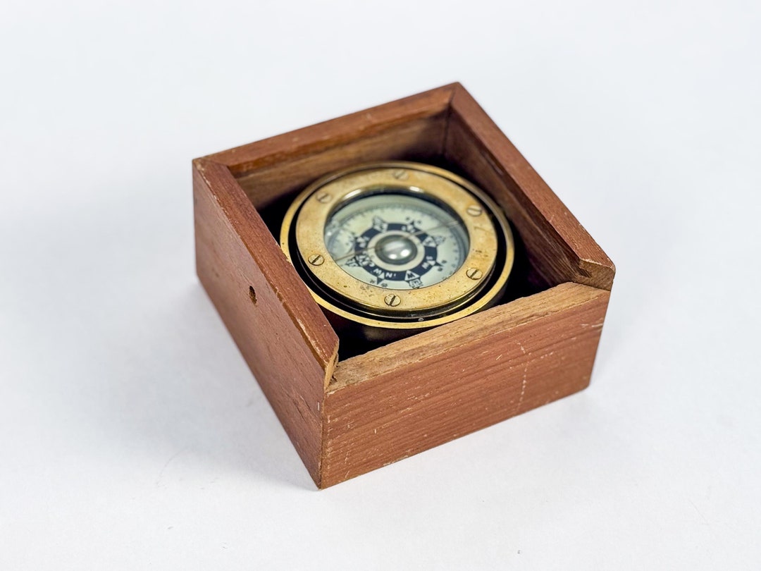 Vintage Japanese Boat Compass in Box | Nautical Decor, Gift for ...