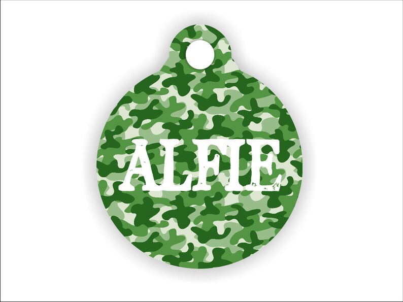 Green Camo Pet Tag. Camouflage Personalized Dog ID. Your Name Here ...