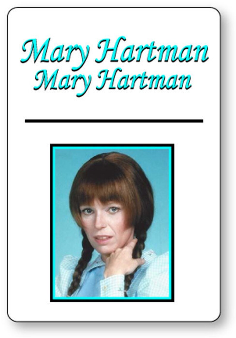 MARY HARTMAN Mary Hartman Name Badge With Pin Fastener - Etsy