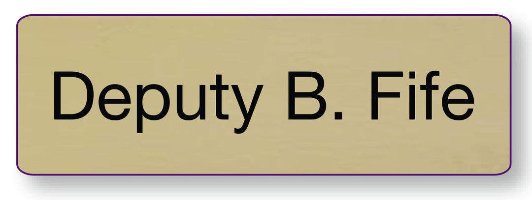 1 DEPUTY BARNEY FIFE Halloween Costume Name Badge Tag With a - Etsy