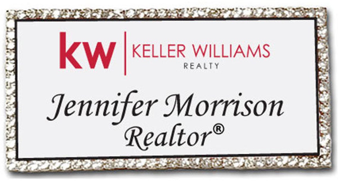 Keller Williams Realtors BLING CRYSTAL Edges Name Badge Tag - Etsy