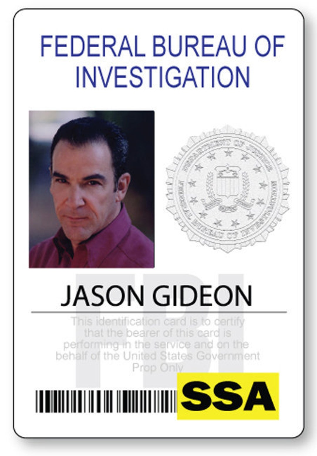 CRIMINAL MINDS JASON Gideon Halloween Costume or Cosplay Name - Etsy