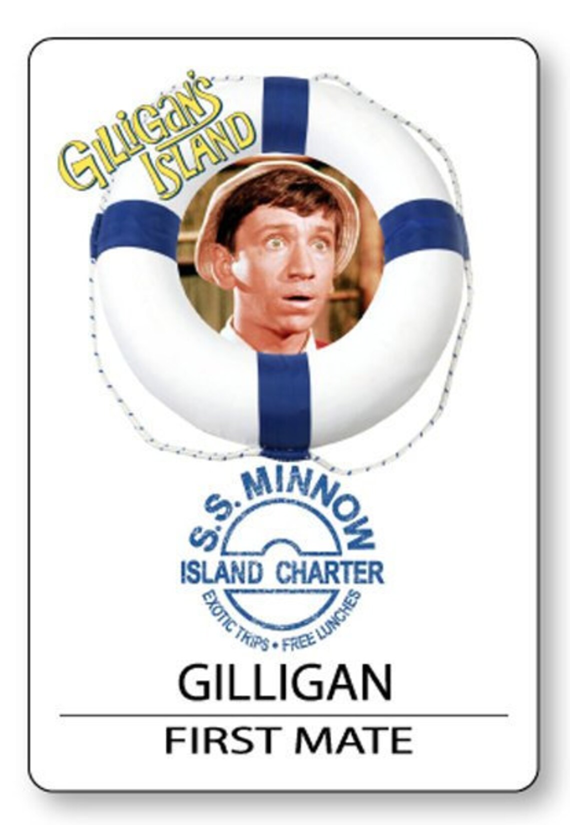 GILLIGAN of GILLIGAN'S ISLAND Name Badge With Magnet - Etsy