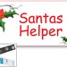 1 SANTAS HELPER Name Badge Tag W/ Holly and Ribbon Artwork and - Etsy