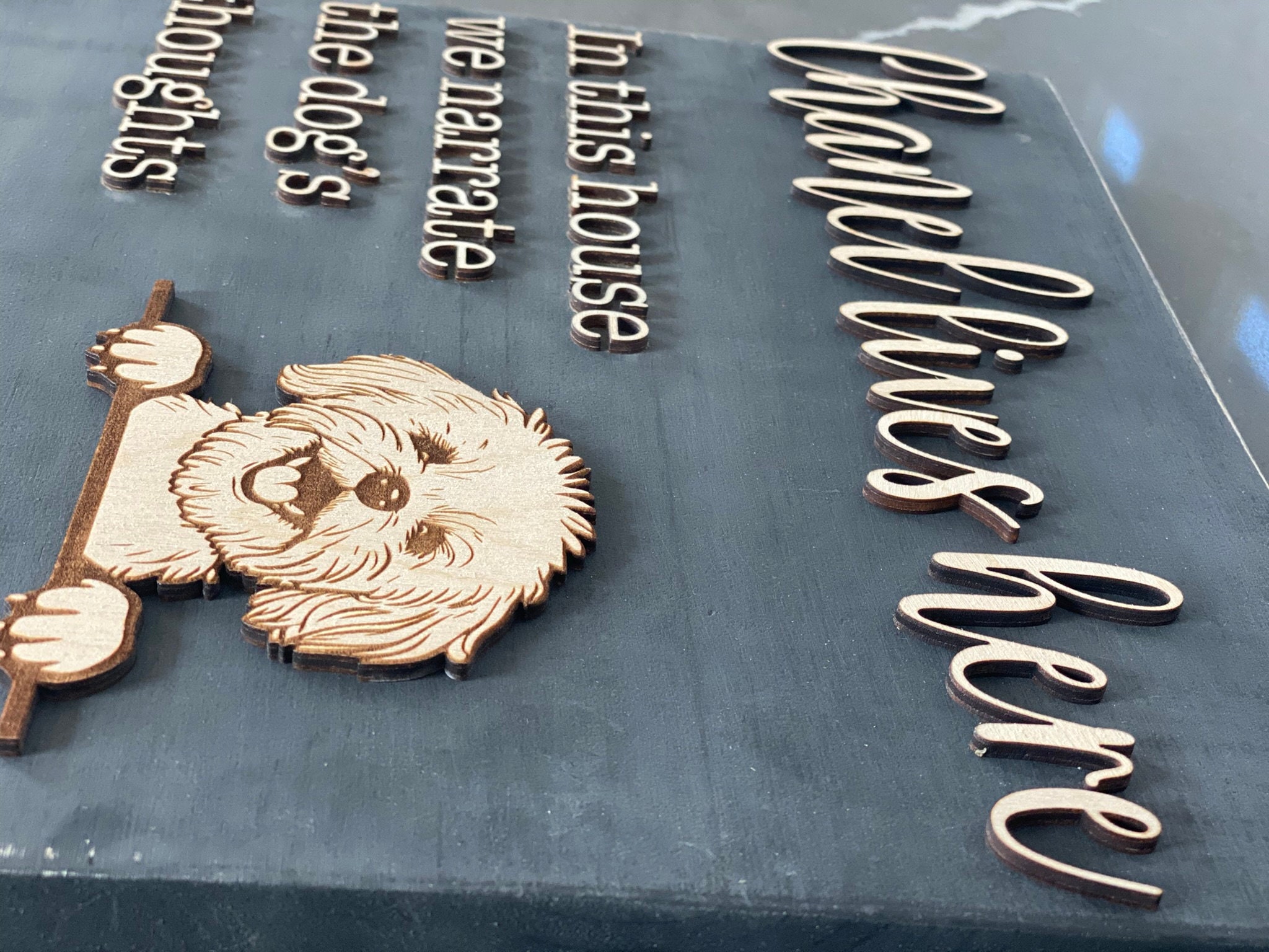 Personalized Dog Sign in This House We Narrate the Dogs Thoughts Dog ...