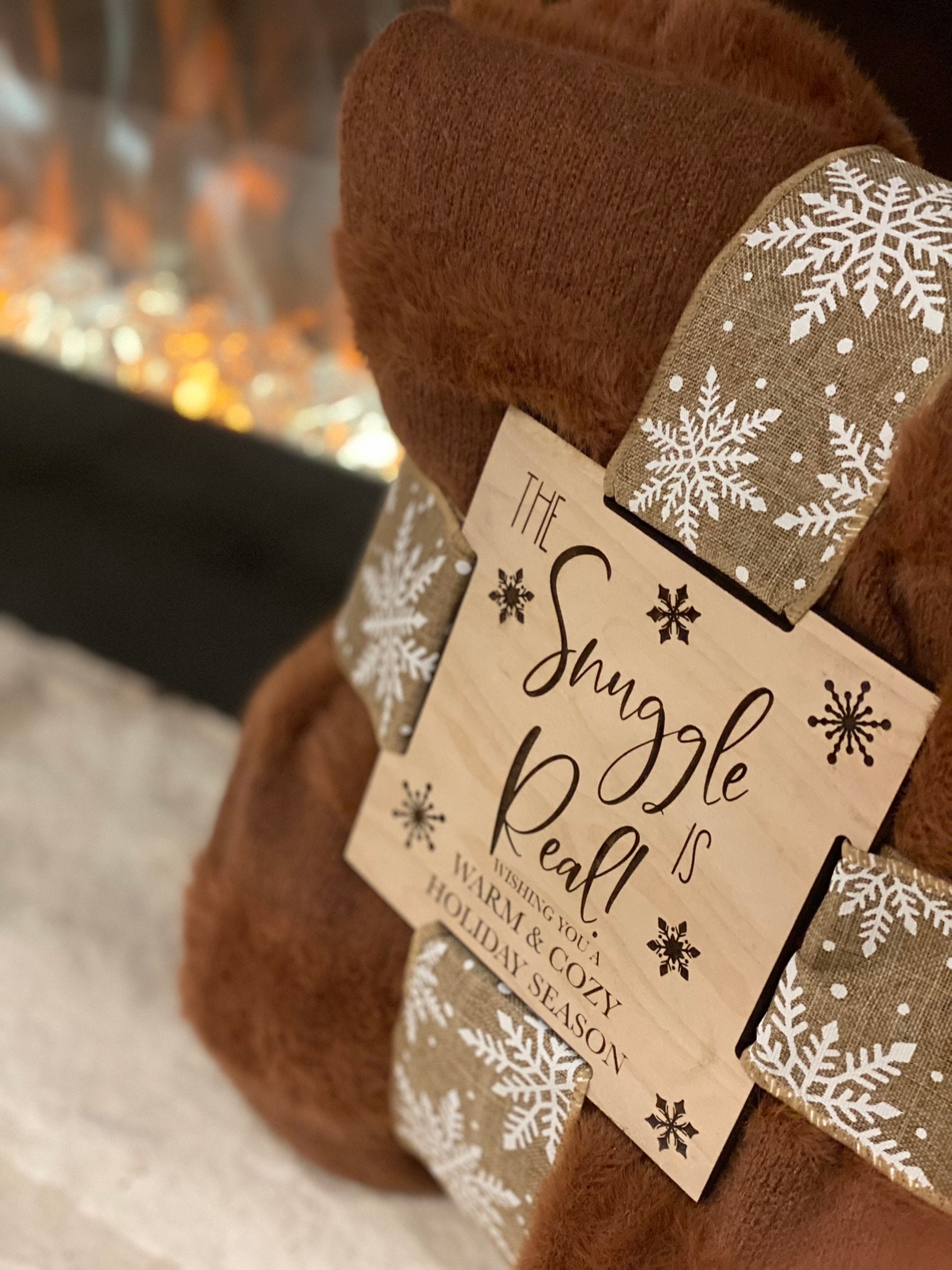 Wood Blanket Tag the Snuggle is Real Blanket Tag Realtor Closing Gift ...