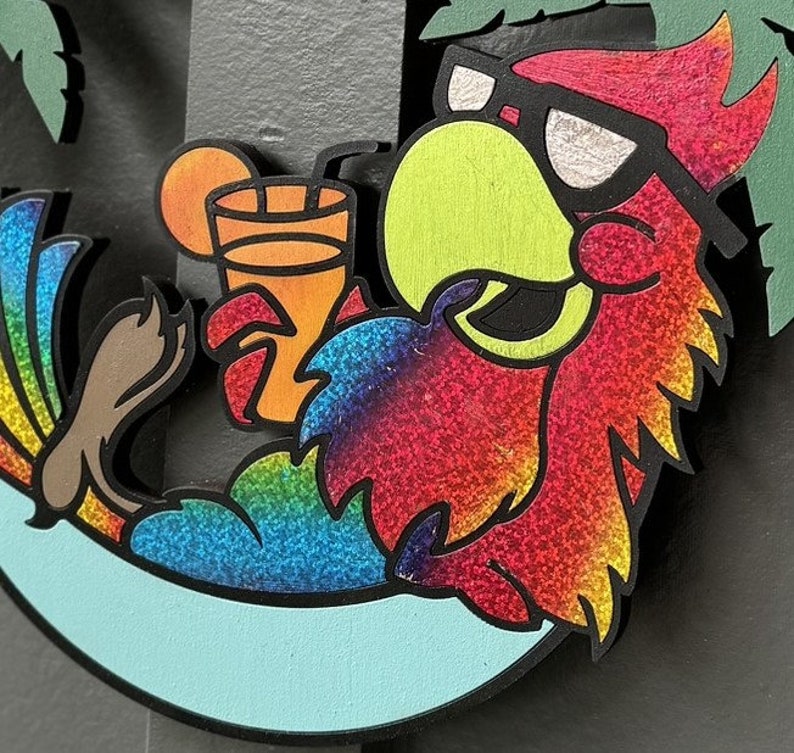 Parrot Sign Summer Patio Margaritaville Sign Parrot Welcome Summer Sign ...