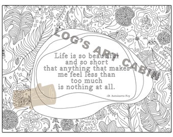 My Life is Beautiful Coloring Page - Etsy