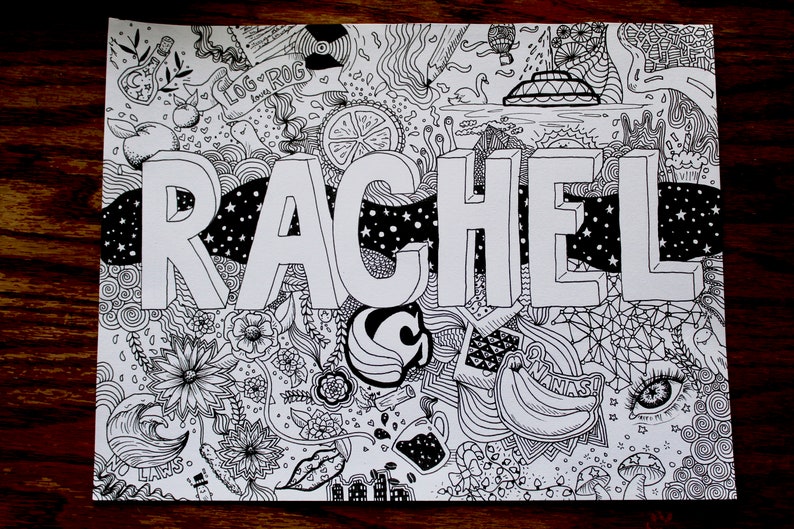 Personalized Name Coloring Page digital - Etsy