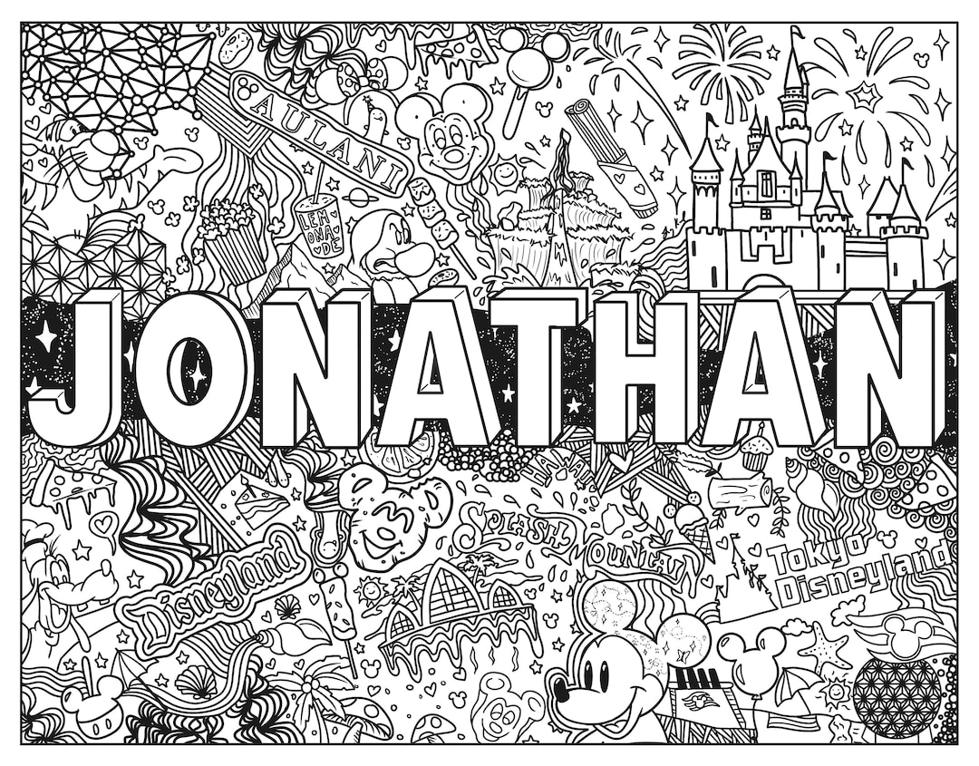 Personalized Name Coloring Page digital - Etsy