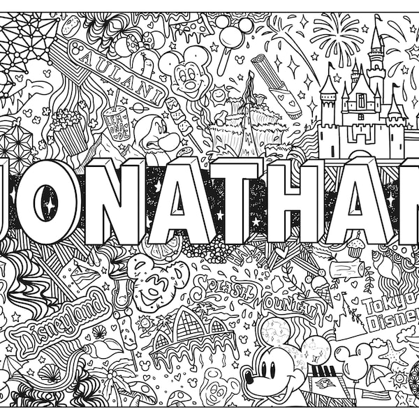 Name Coloring Pages - Etsy
