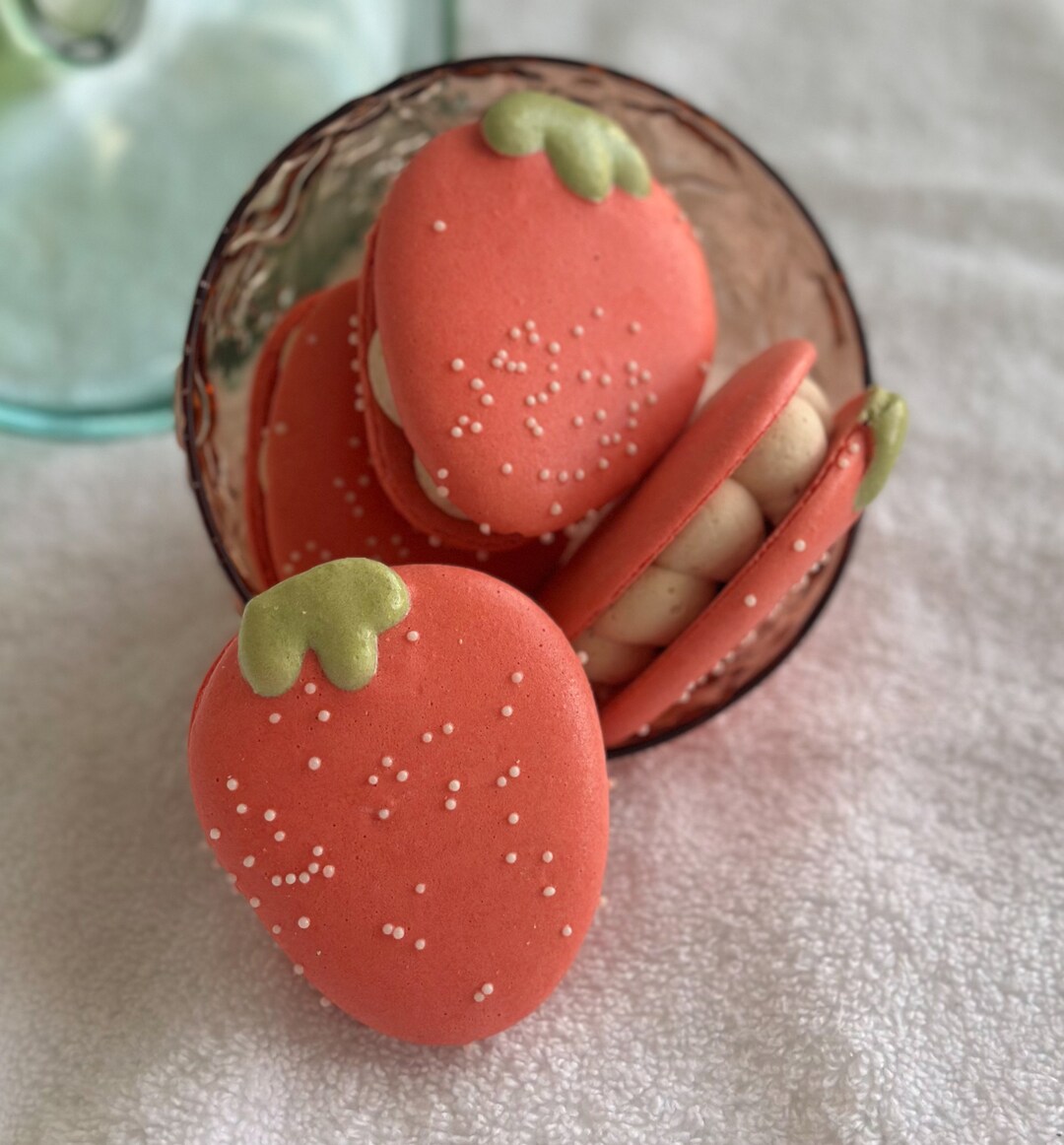 Strawberry Shaped Strawberry Macaron - Cute Korean Style Fatcarons ...