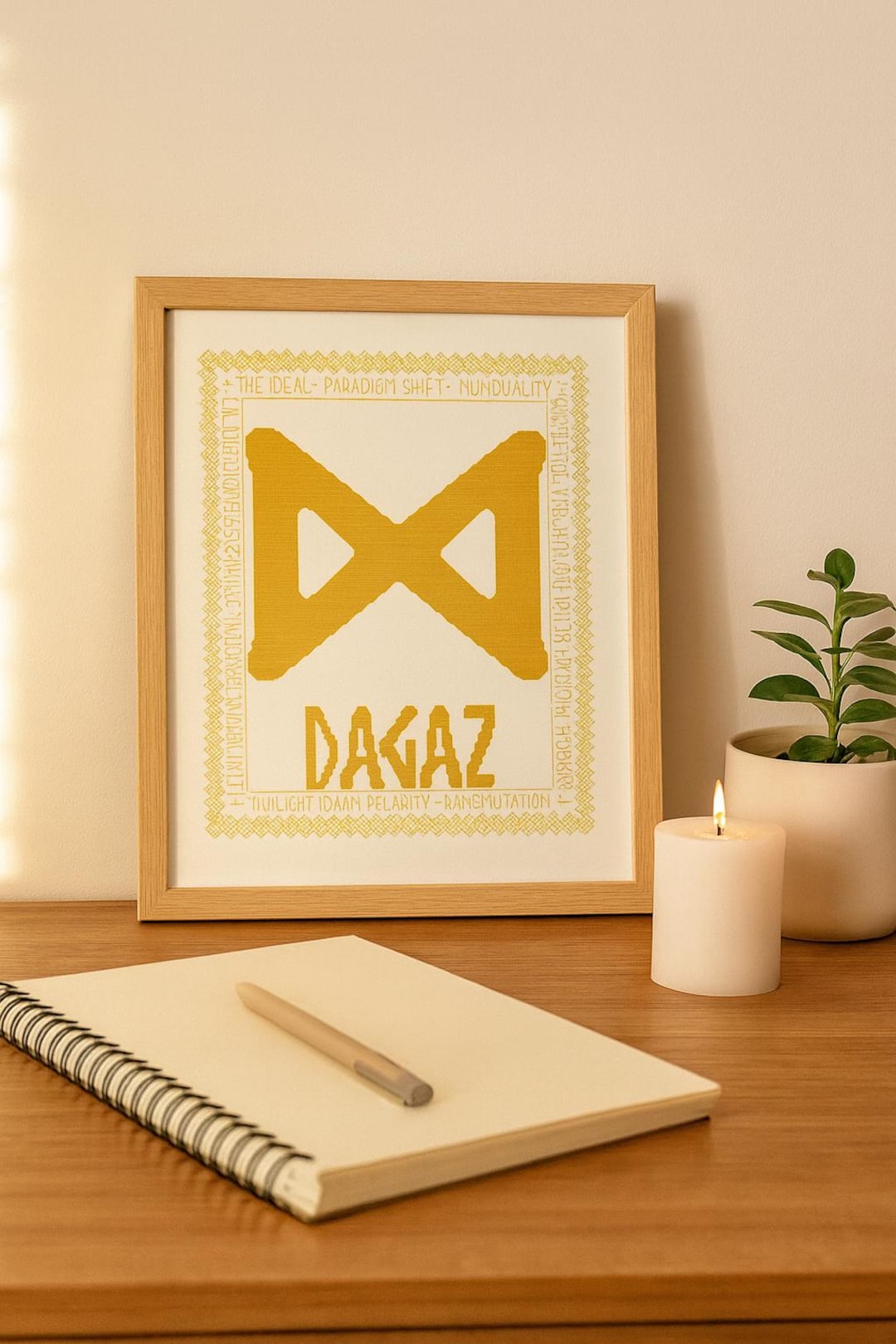 Dagaz Ancient Rune Cross Stitch Pattern – Awakening, Breakthrough ...