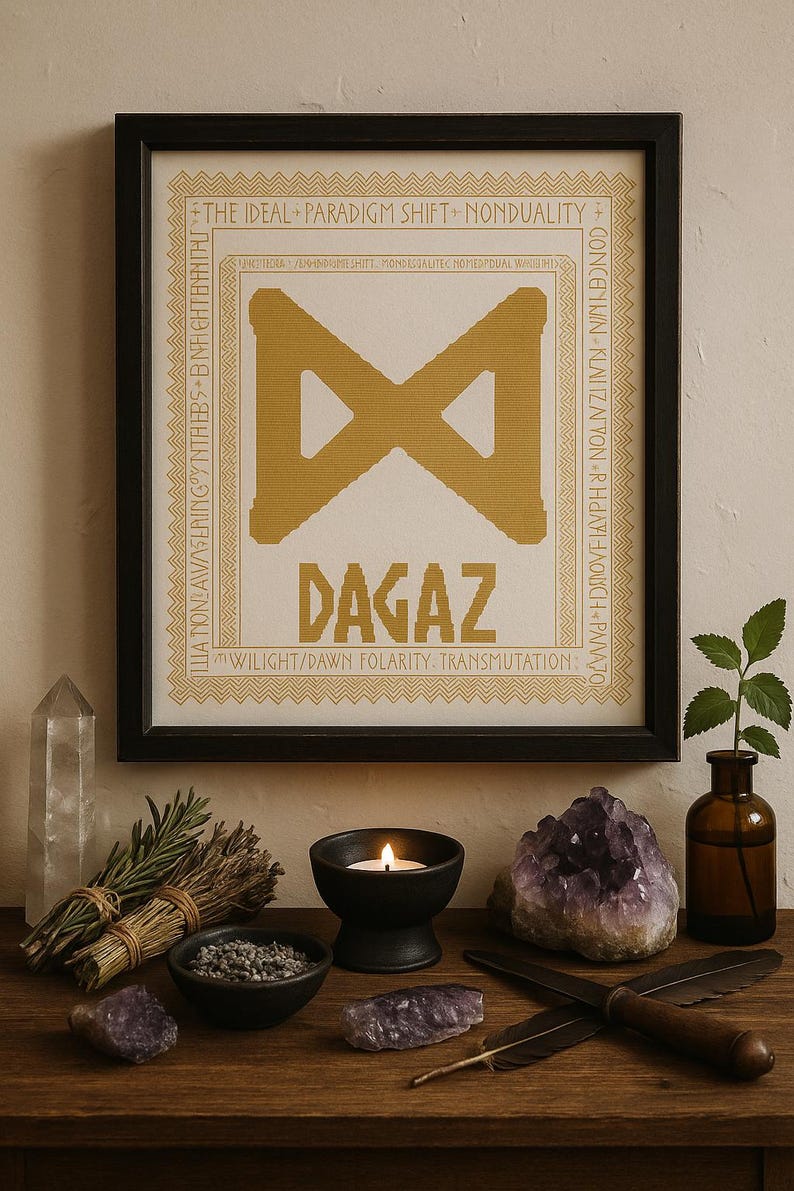 Dagaz Ancient Rune Cross Stitch Pattern – Awakening, Breakthrough ...