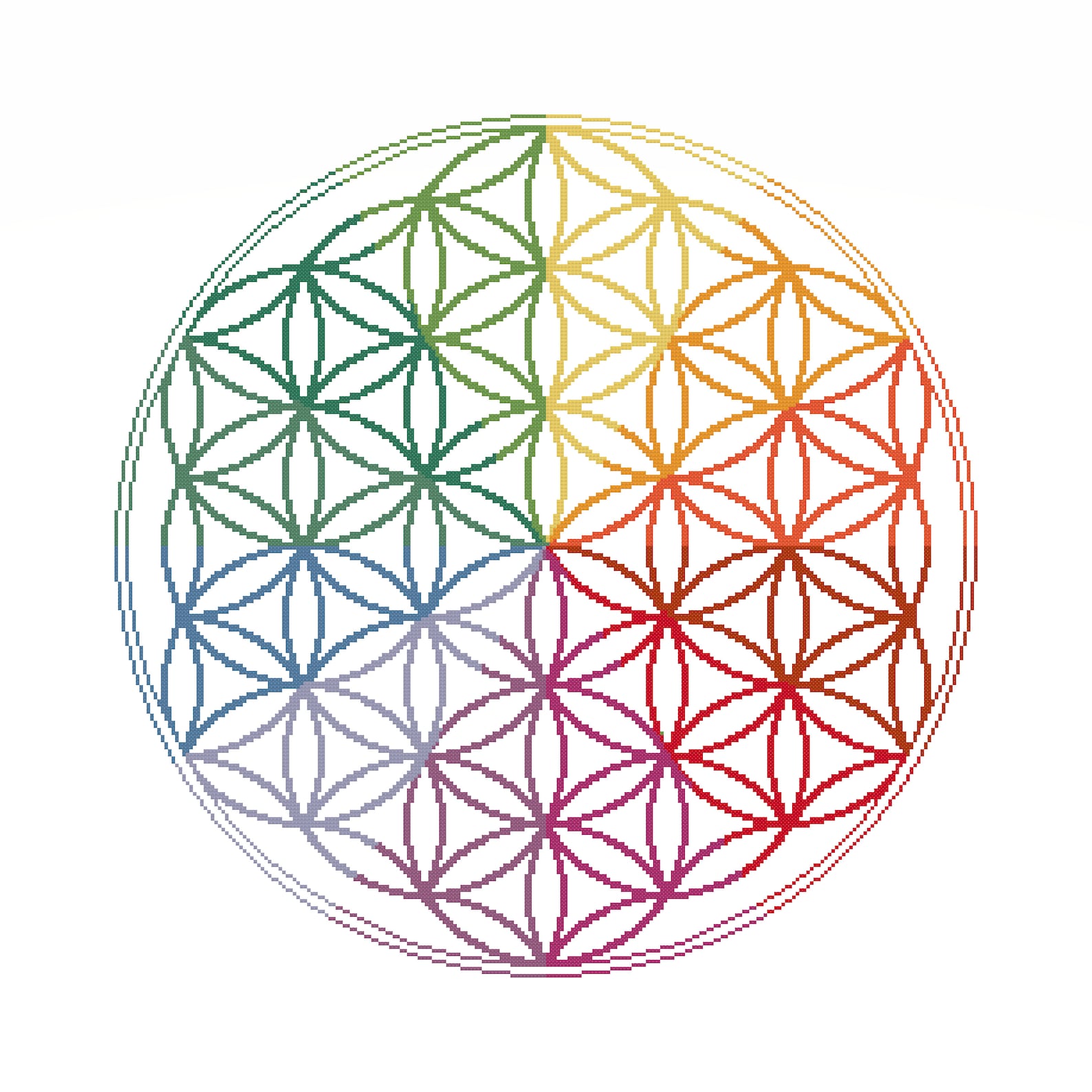 The Flower of Life. Sacred Geometry. Cross Stitch Pattern - Etsy