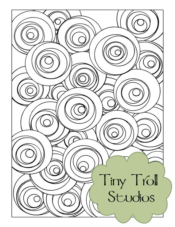 Fun with Circles Adult Coloring Page Instant Digital | Etsy