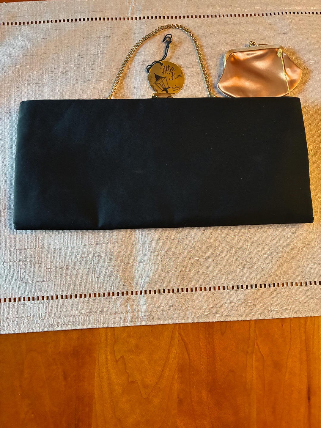 Vintage "after Five" Black Clutch With Coin Purse - Etsy
