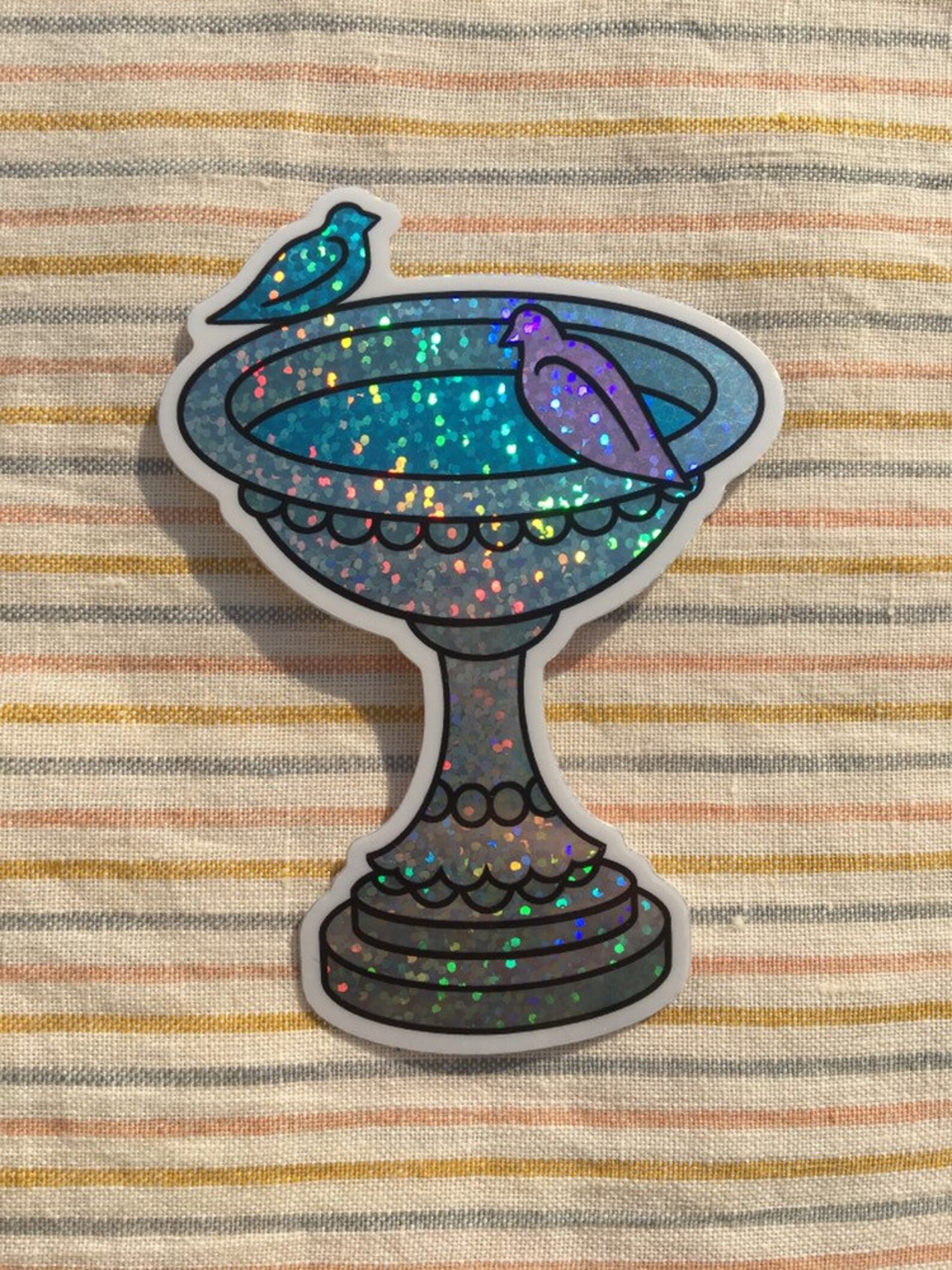 Glitter Holo Bird Bath Sticker - Etsy