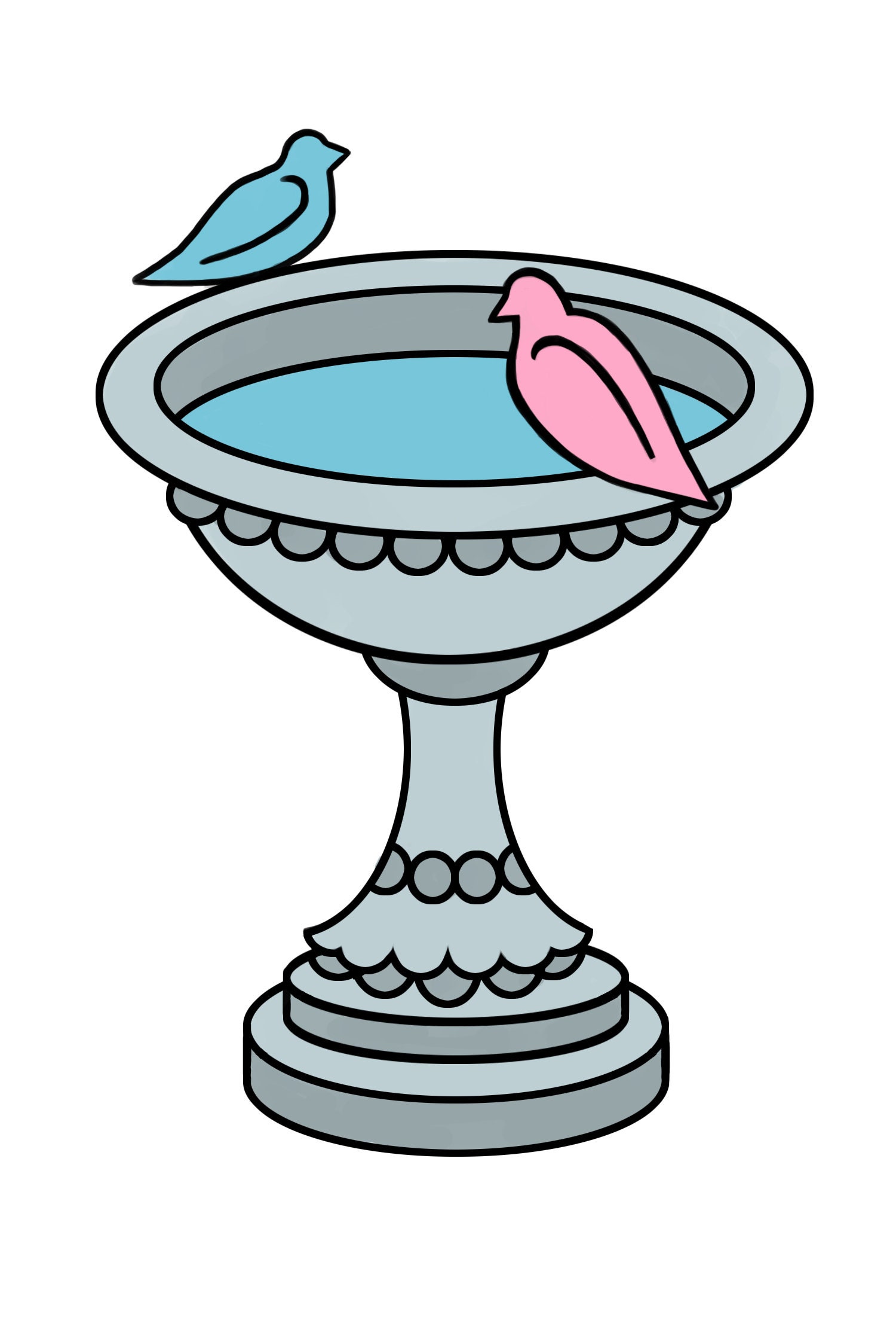 Glitter Holo Bird Bath Sticker | Etsy